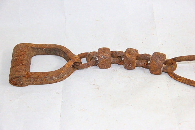 Horse Leg Heavy Iron Chain, Animal Shackles Authentic Vintage ...