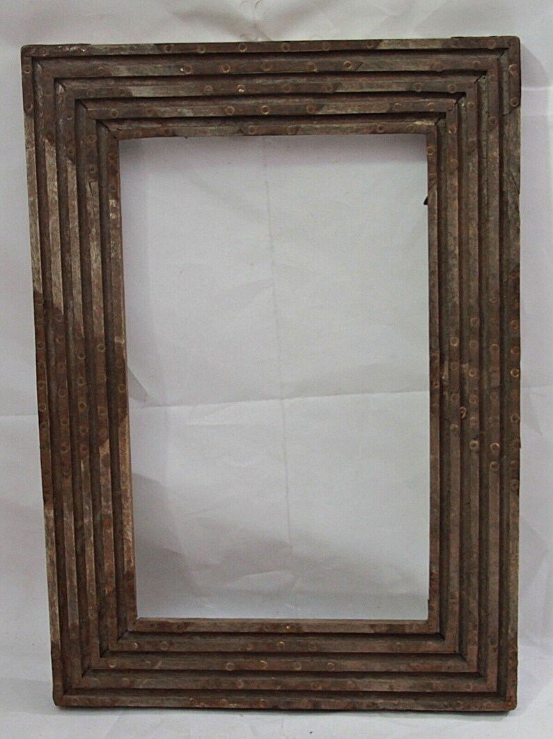 Vintage Hand-carved Wooden Photo Frame 7.5x12.5 in Ribbed Pattern ...