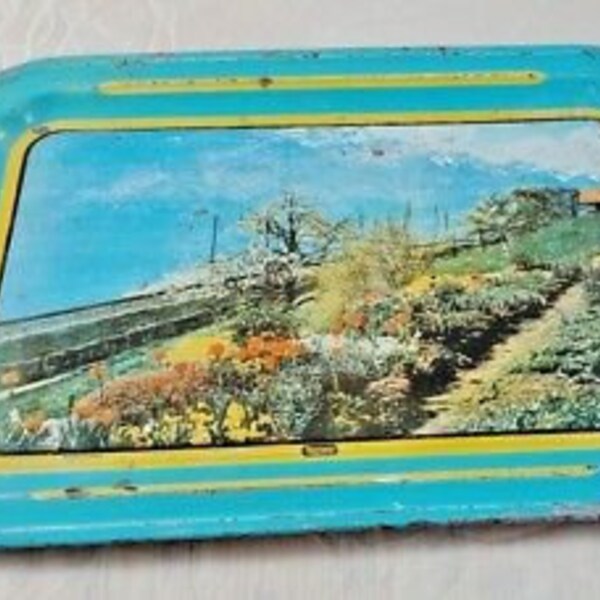 Antique Tin Platter - Etsy