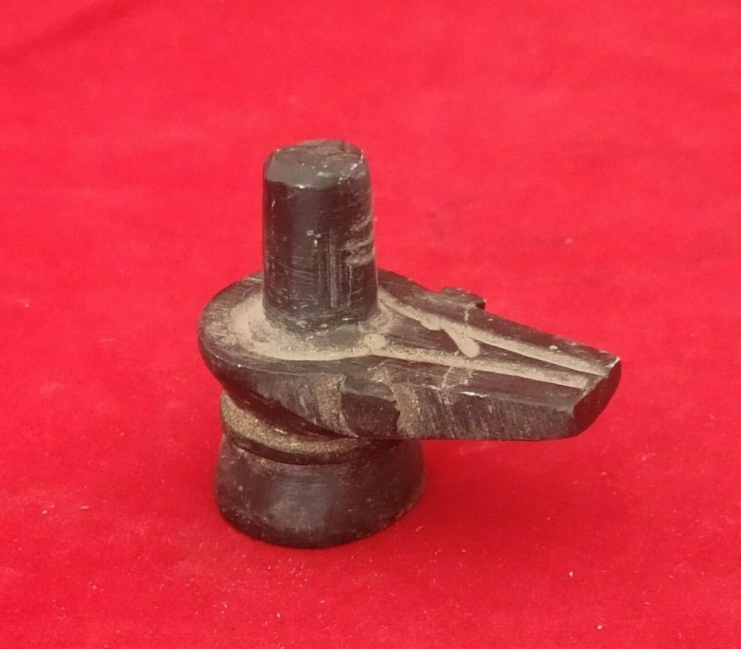 Old Vintage Black Marble Stone Shiva Lingam / Shivling Hindu Religious ...