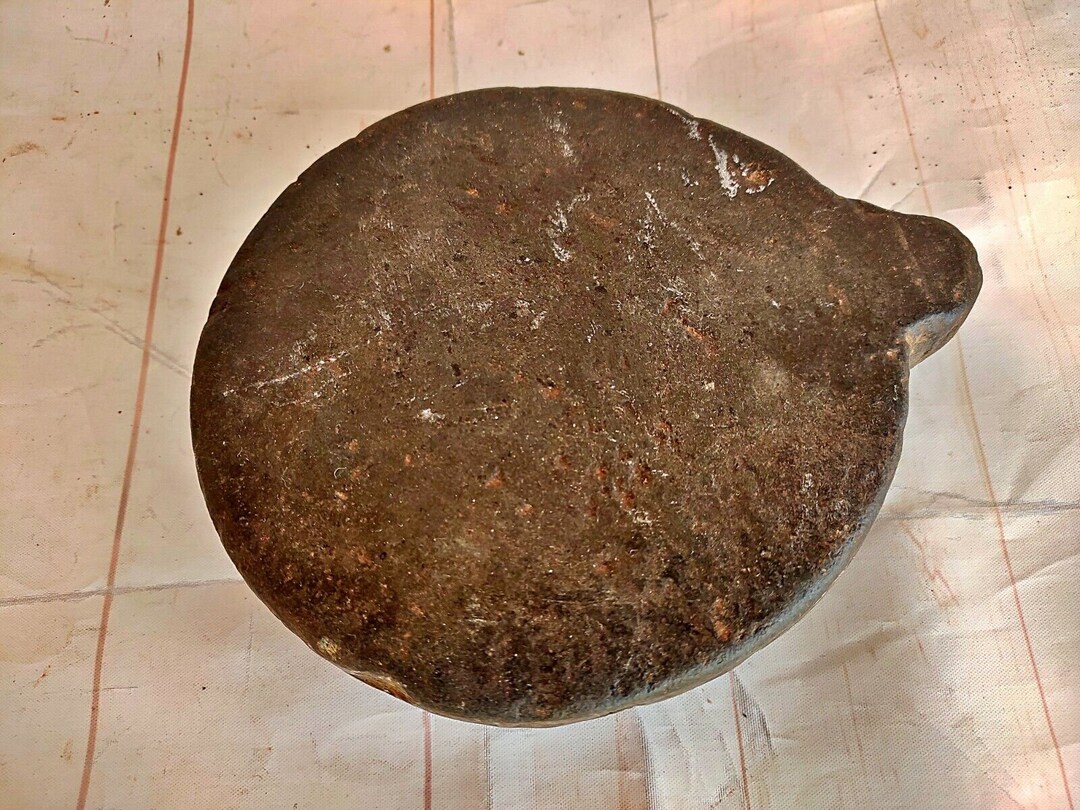 Vintage Black Stone Tortoise Shape Roti Maker Chakla Rolling Board for ...