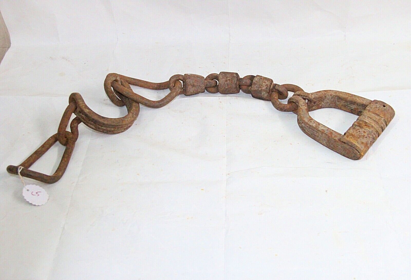 Rare Vintage Hand-forged Heavy Horse Leg Iron Chain: Unique Collectible ...