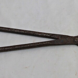 Old Vintage Handmade Iron Tongs Lifter Blacksmith Collectible Kitchen ...