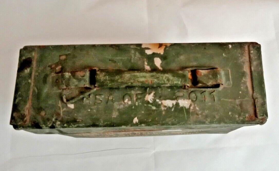 Authentic Army Ammo Box Military Bullet Container Solid Metal Carrying ...