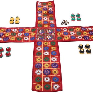 Traditional Chausar Chopad Parcheesi Board Game for Family Fun, Pagade ...