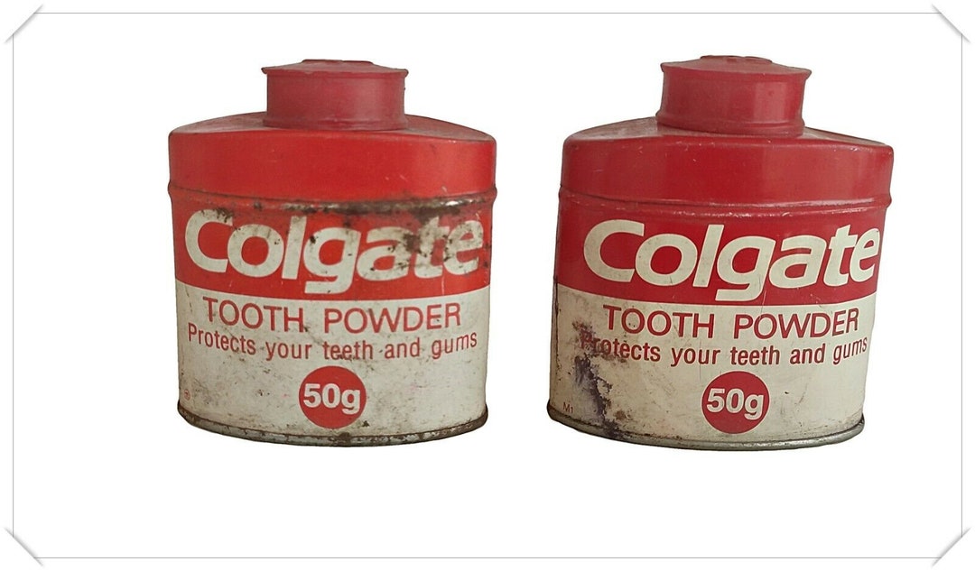 2 Pcs 1998 99 Sealed Pack Colgate Tooth Powder 50 Gms Litho Print Tin ...