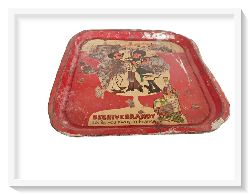 Old Vintage Beehive Brandy Tray, Classic French Advertising, Antique ...