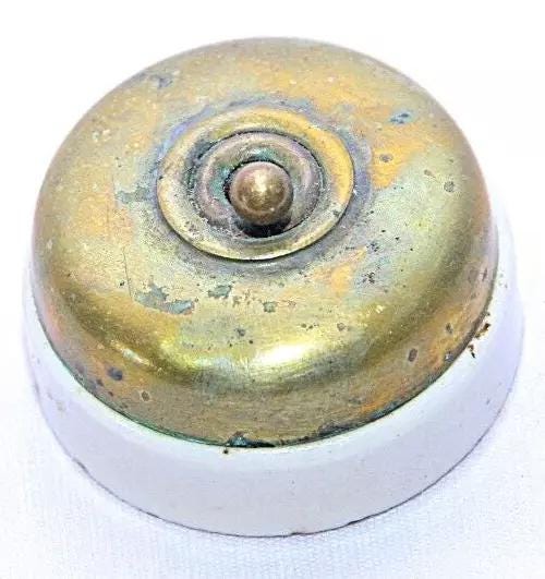 Antique Brass and Ceramic Electric Switch Vitreous British Made ...