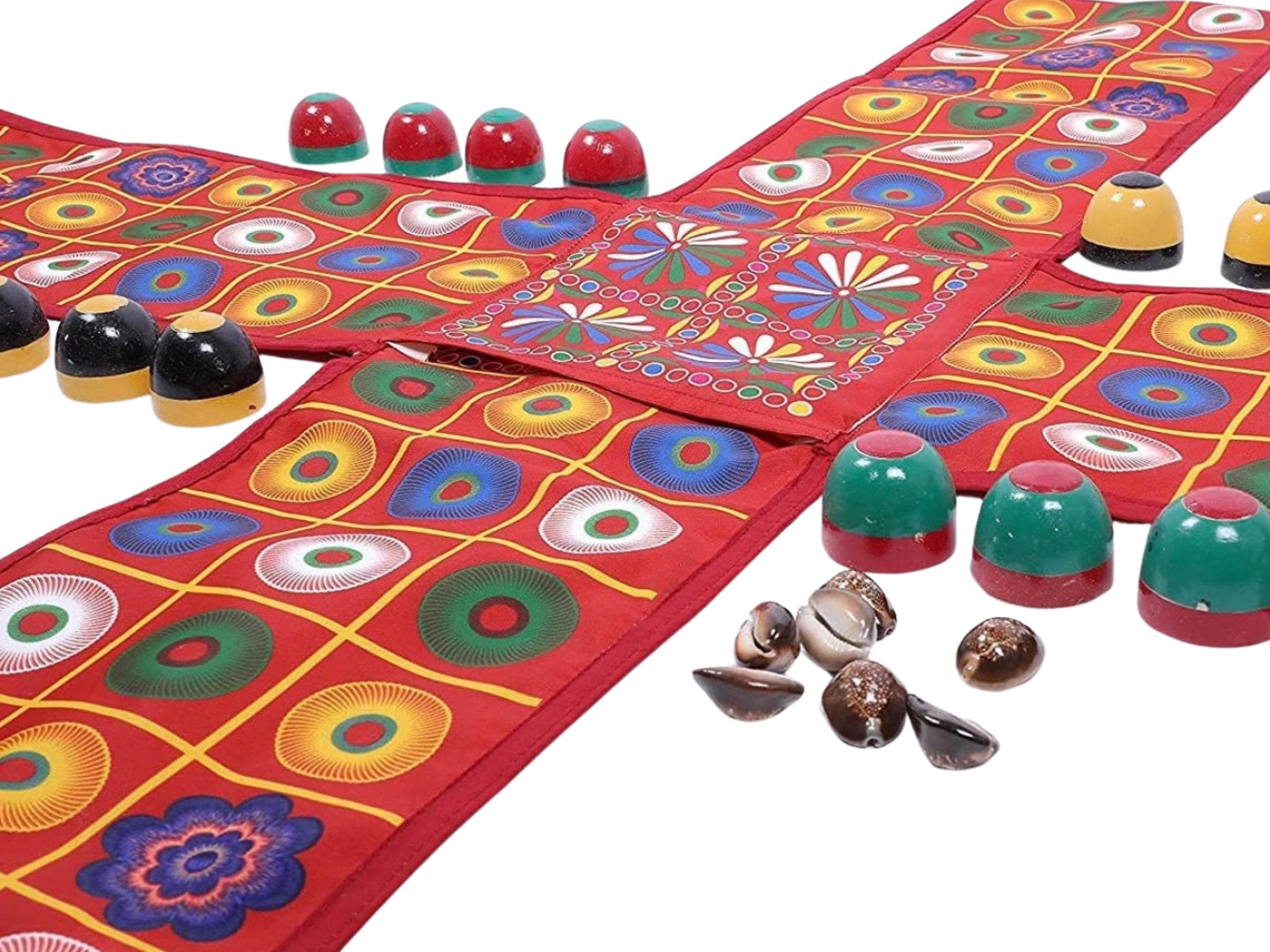 Traditional Chausar Chopad Parcheesi Board Game for Family Fun Pagade Thayam Ludo Chaupat Classic Tabletop Game Travel Game Etsy Australia