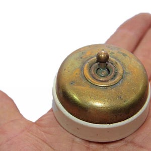 Antique Brass and Ceramic Electric Switch Vitreous British Made ...