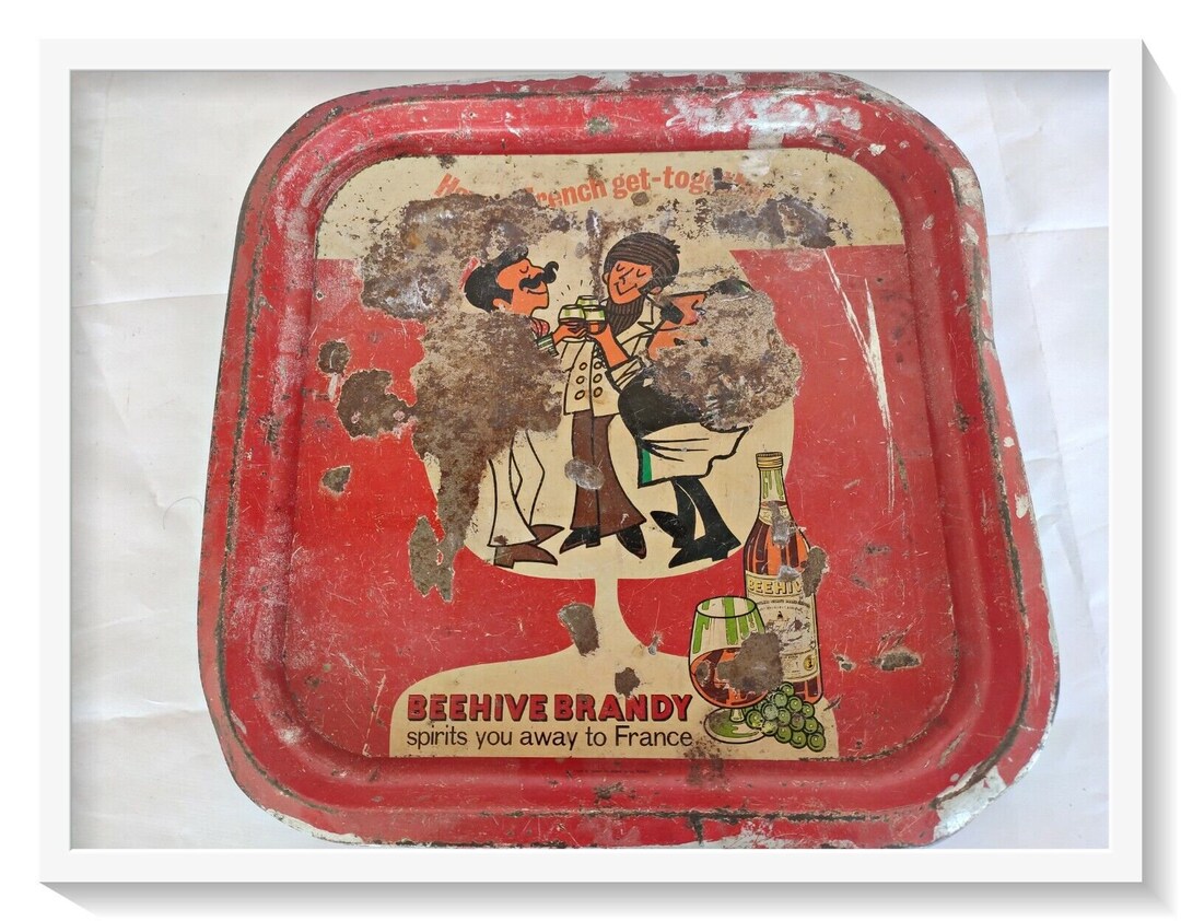 Old Vintage Beehive Brandy Tray, Classic French Advertising, Antique ...