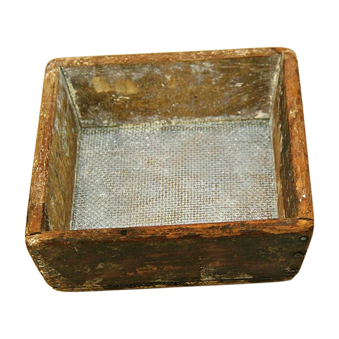 Rare Vintage Handcrafted Iron and Wood Grain Sieve – Antique Sifter ...