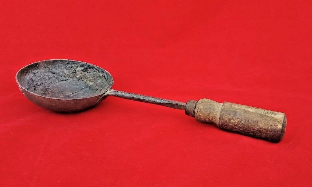 Antique Iron Blacksmith Spoon for Melting Metal, Indian Vintage Metal ...