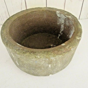 Vintage 1930s Handmade Stone Kitchen Bowl, Collectible Solid Stone Pot ...