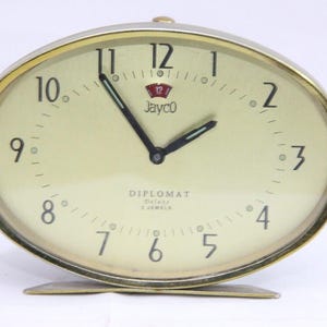 Functional Vintage White Dial Table Top Alarm Clock by Jayco Diplomat ...