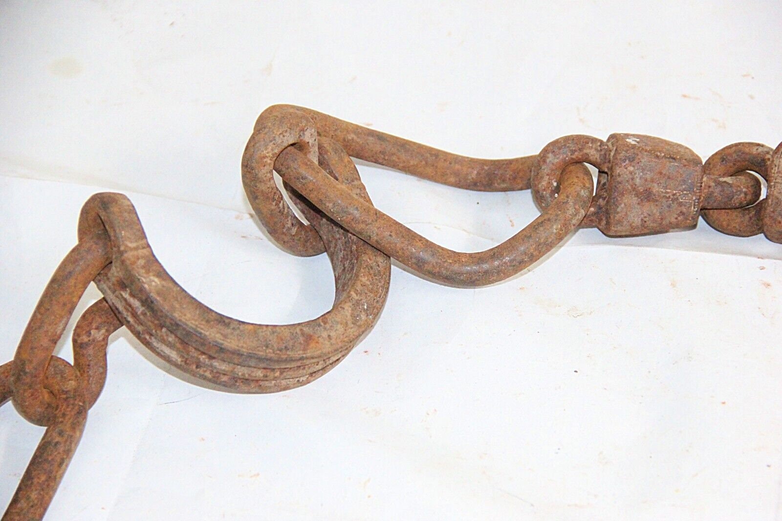 Rare Vintage Hand-forged Heavy Horse Leg Iron Chain: Unique Collectible ...
