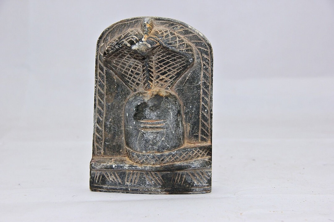 Vintage Old Black Marble Stone Lord Shiva Lingam Shivling Statue ...