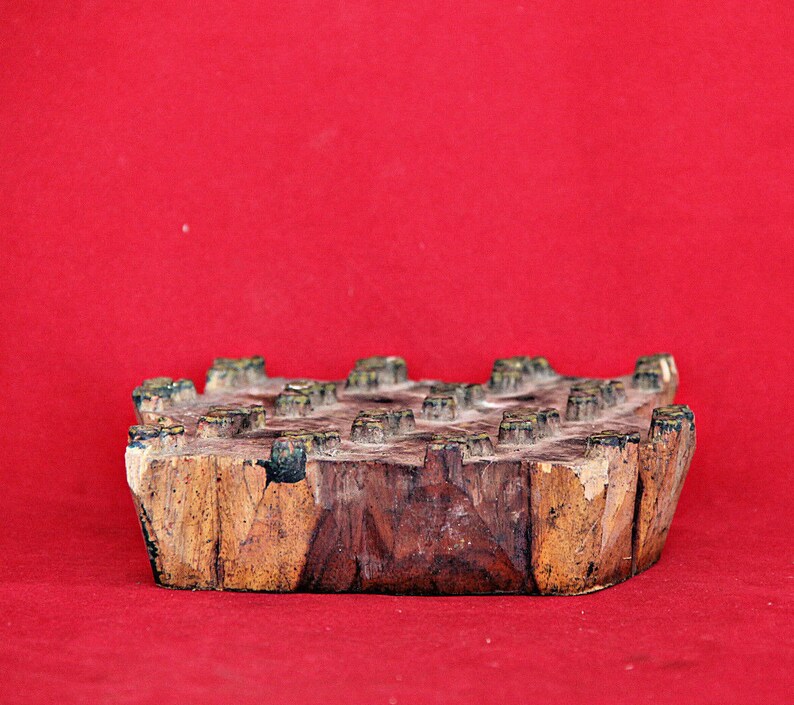 Unique Wooden Textile Print Block Stamp, Hand Carved Antique Stamp for ...