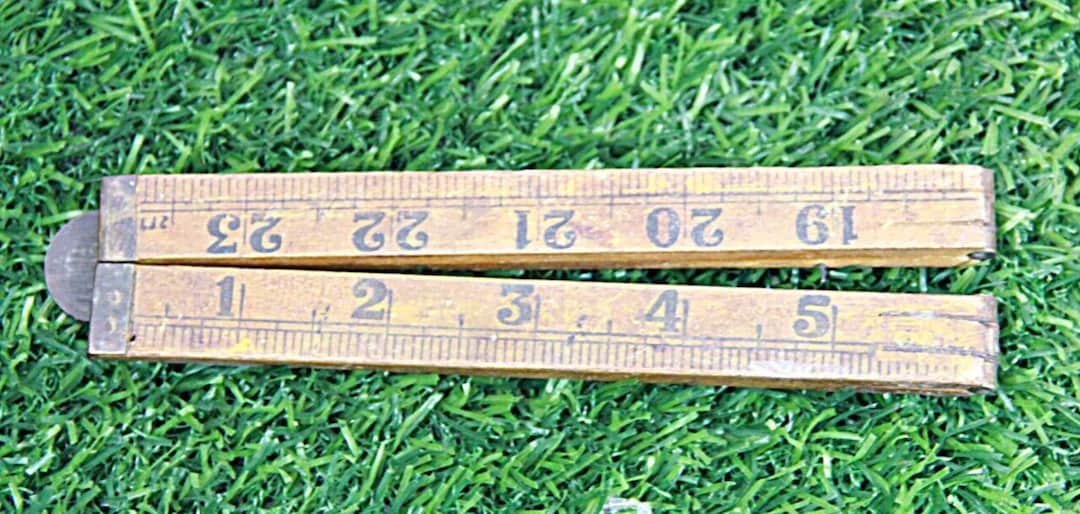 Antique Indian Folding Ruler With Brass Hinges, Unique Vintage Wooden ...