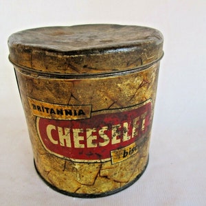 Vintage Britannia Cheeselet Biscuits Ad Tin Box, Litho Adv, Collectible ...