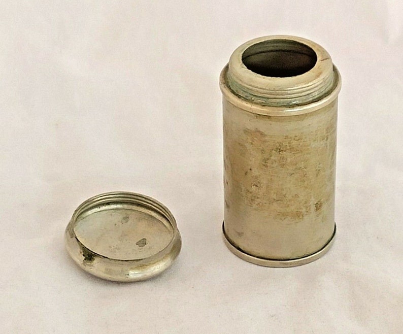 Vintage Handcrafted Brass Opium Tobacco Box, Antique Cylindrical Bronze ...