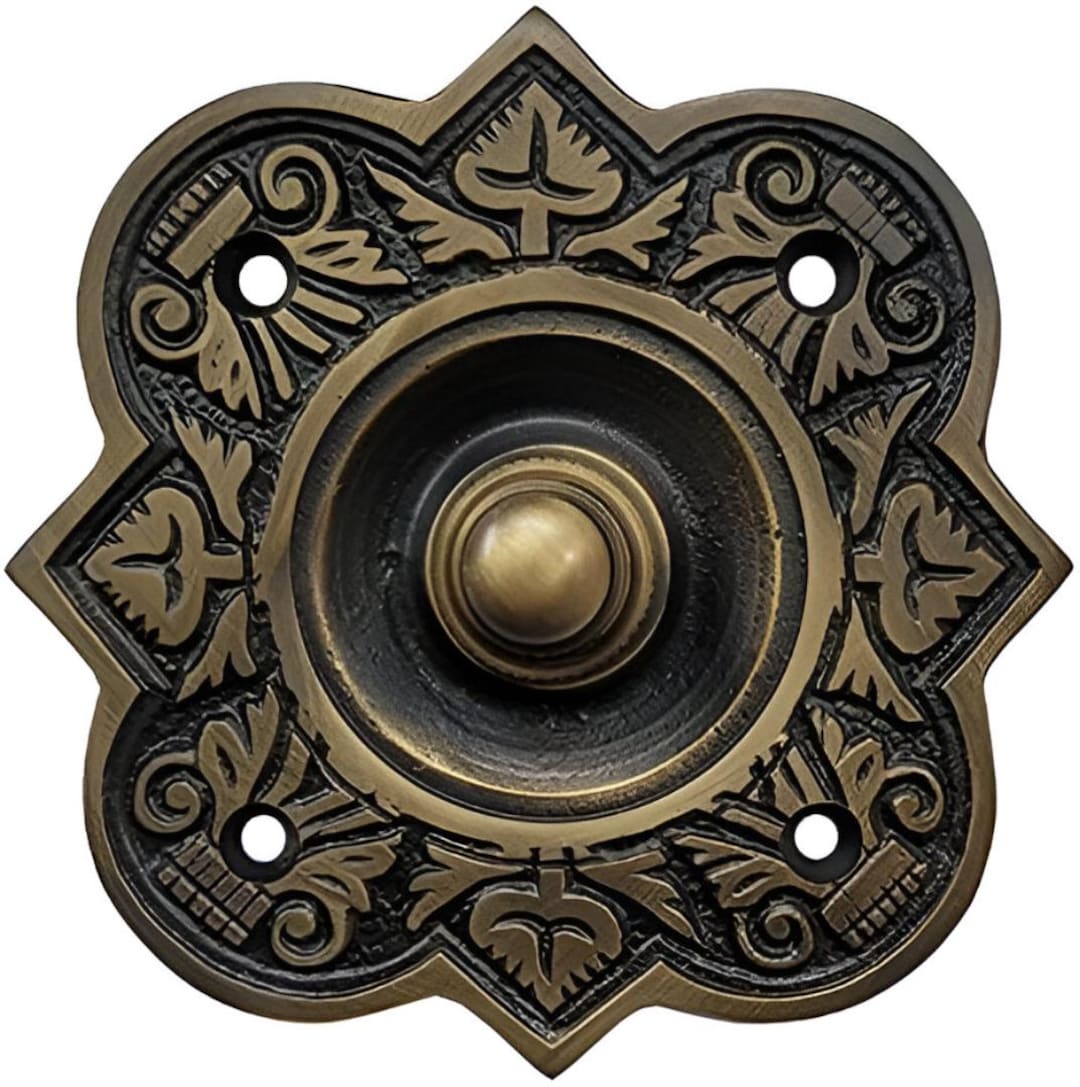 Decorative Brass Bell Push – Antique Door Button – Vintage Style Home ...
