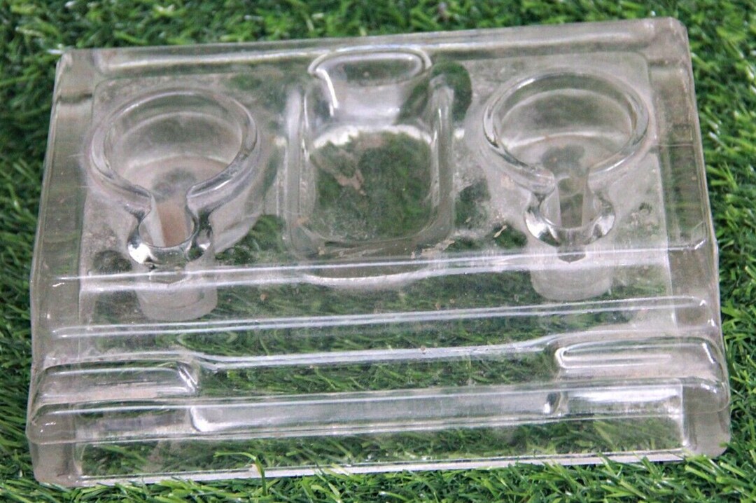 Vintage Antique Style Glass Ink Pot Inkwell Pen Stand Kalamdan Made by ...