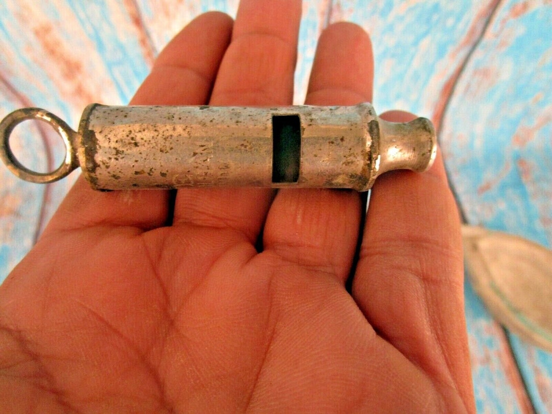 Vintage Brass Transport Conductor Whistle Chrome Plated India Collector ...