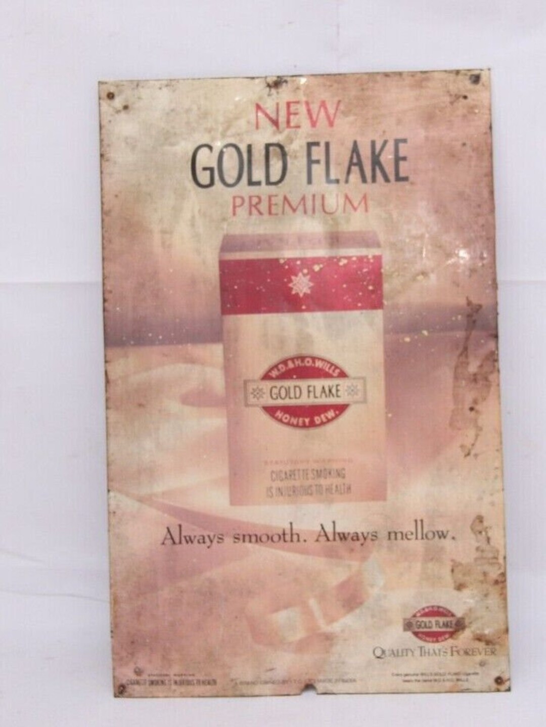 Retro Gold Flake Filter Cigarettes Litho Tin Sign, Vintage Tobacco ...