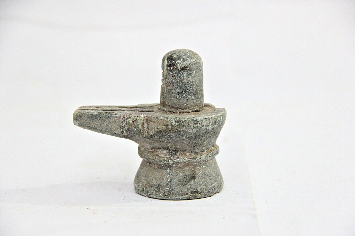 Old Vintage Black Marble Stone Shiva Lingam / Shivling Hindu Statue ...