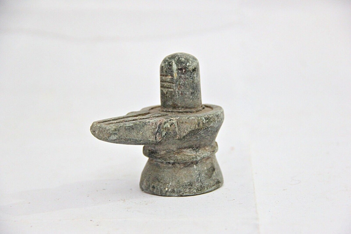 Old Vintage Black Marble Stone Shiva Lingam / Shivling Hindu Statue ...
