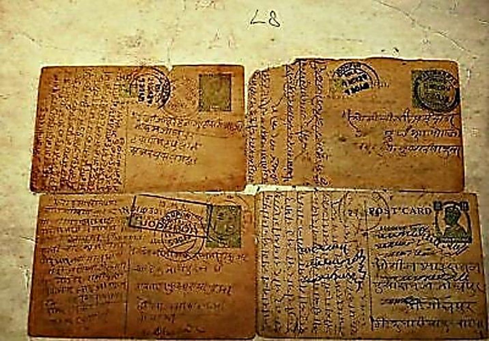 Vintage 1900s Handwritten Postcards Set, Original British India ...