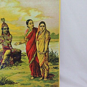 Raja Ravi Varma Krishna Love Radha Art Reprint Capturing Divine Romance ...