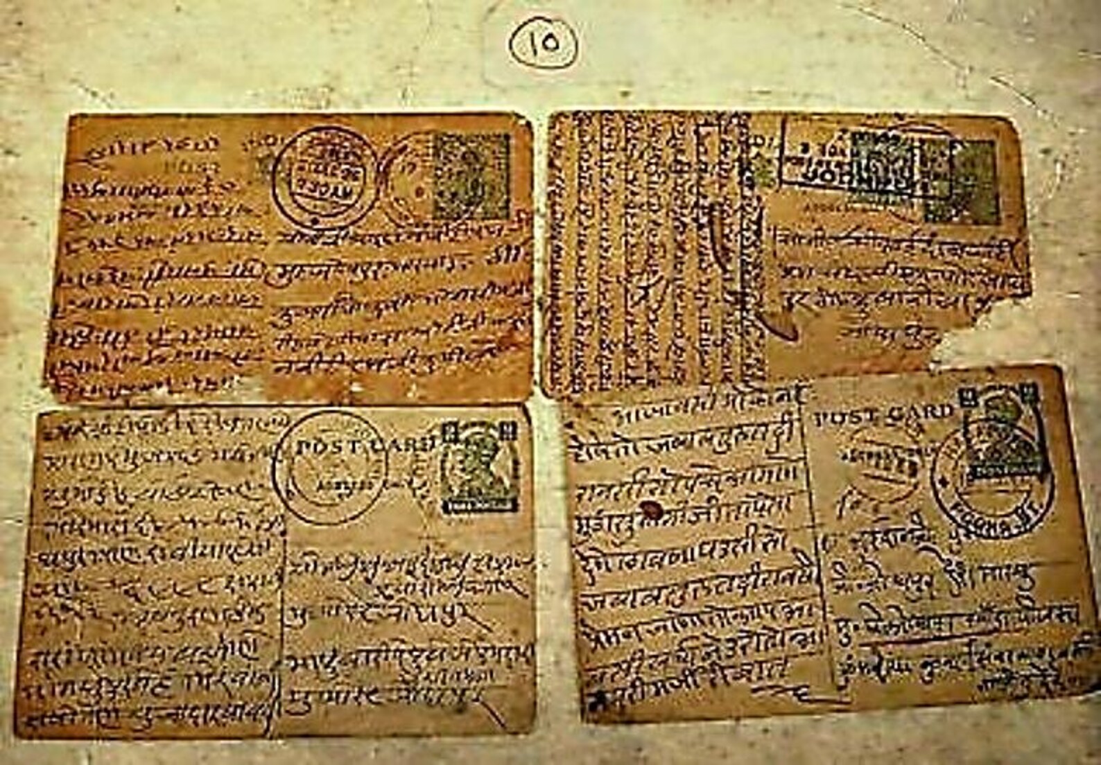 Vintage 1900s Handwritten Postcards Set, Original British India ...