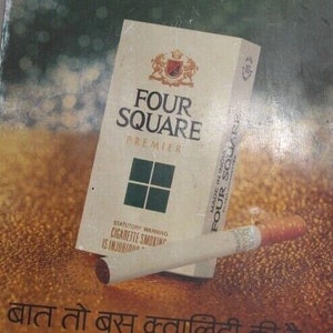 Old Vintage Premier Four Square Filter Cigarettes Litho Tin Sign ...