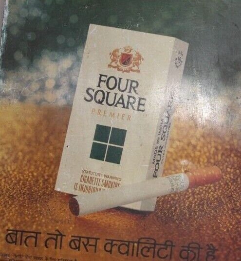 Old Vintage Premier Four Square Filter Cigarettes Litho Tin Sign ...