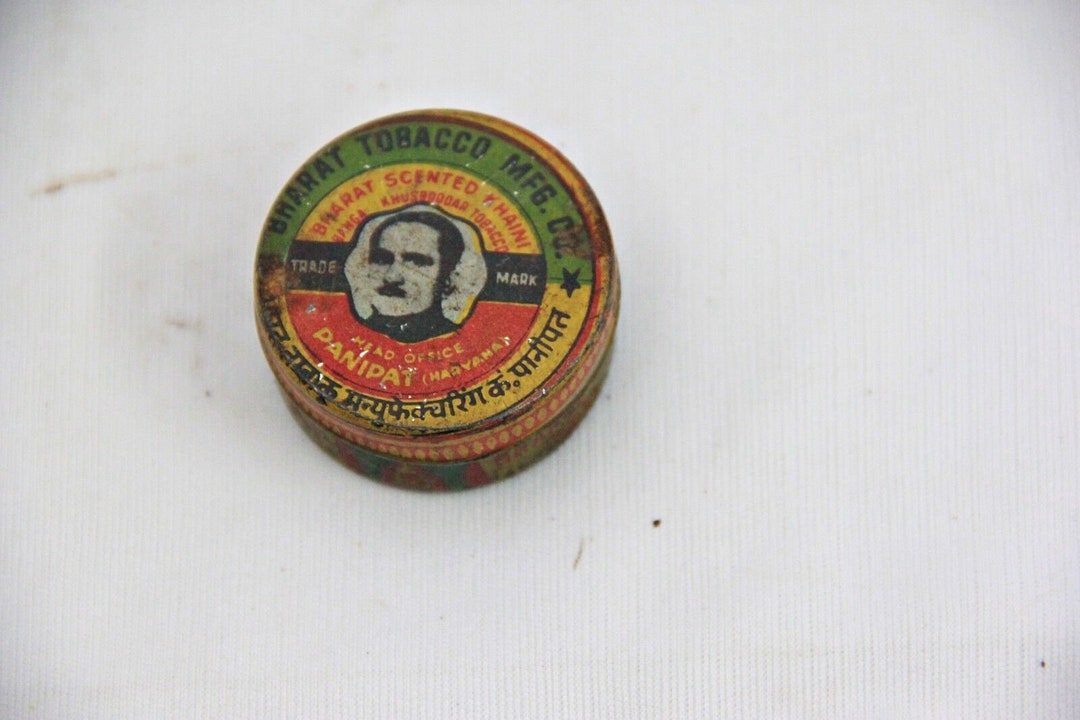 Bharat Scented Khaini Tin Box – Tobacco Snuff Container Small Round ...