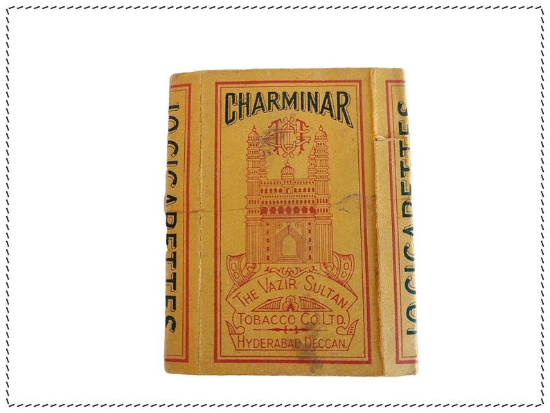 Vintage Old Charminar Cigarettes Packet Vazir Sultan & Sons Daccan Adv ...