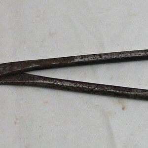Old Vintage Handmade Iron Tongs Lifter Blacksmith Collectible Kitchen ...