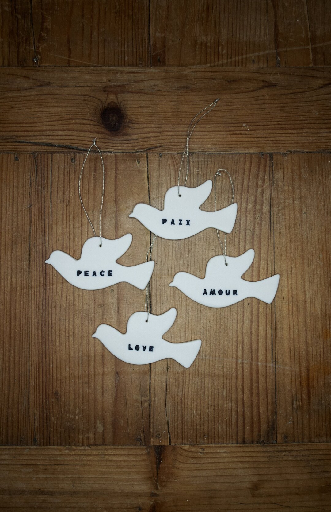 Porcelain Doves Hanging Christmas Decorations - Etsy