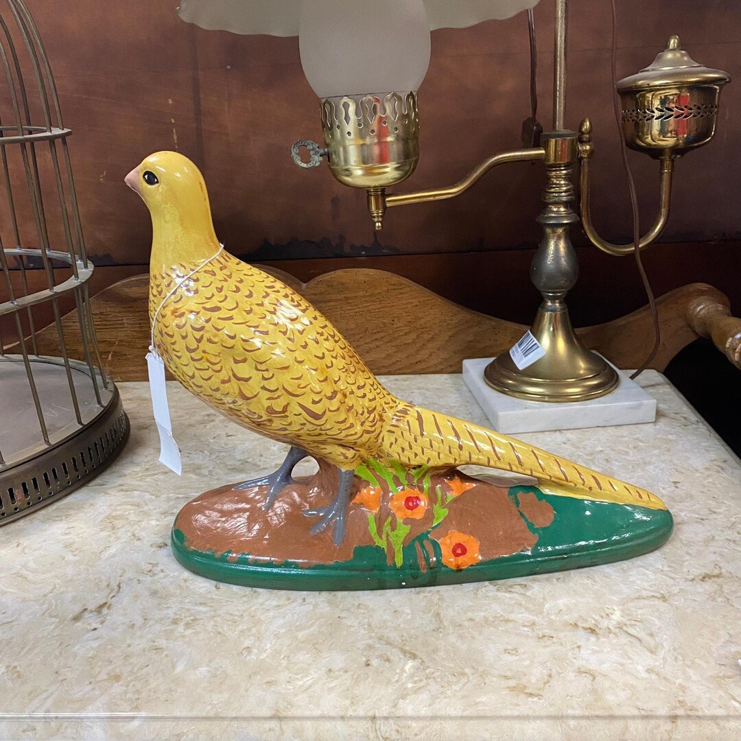 Vintage Ceramic Pheasant Figurine, Hand-painted Mid-century Home Decor ...