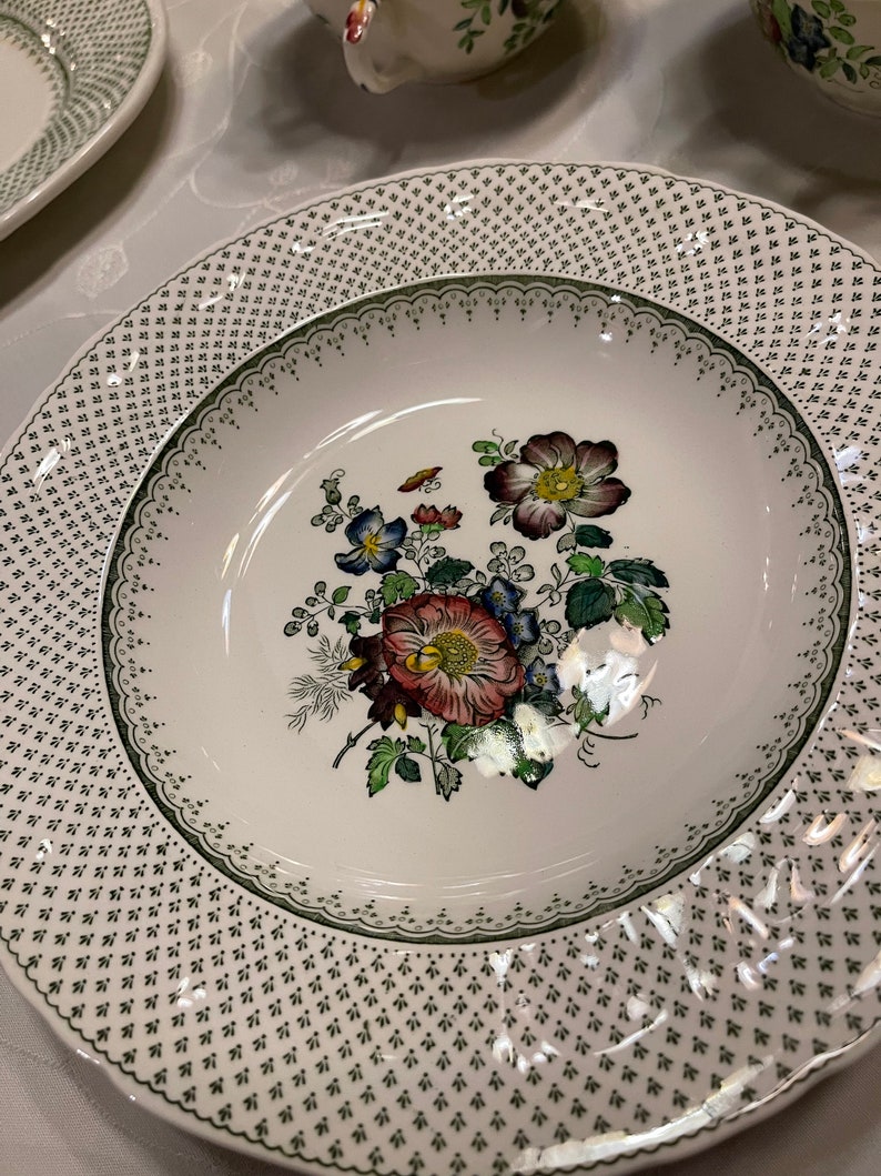 Mason's Paynsley Patt Antique Dinner Service Green Ironstone for 6 ...