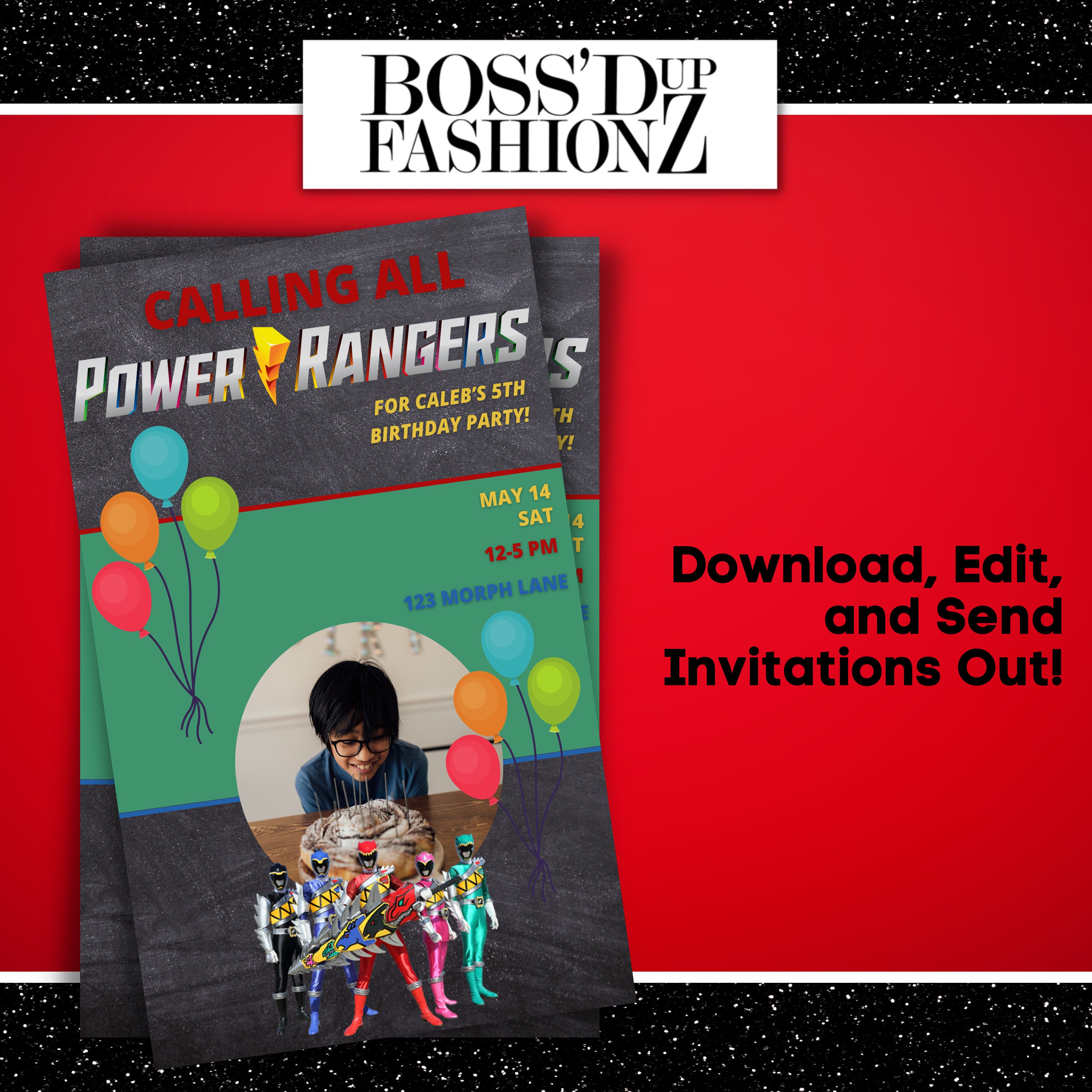 Power Ranger Birthday Invitation, Boy Birthday Invitation, Kid Birthday ...