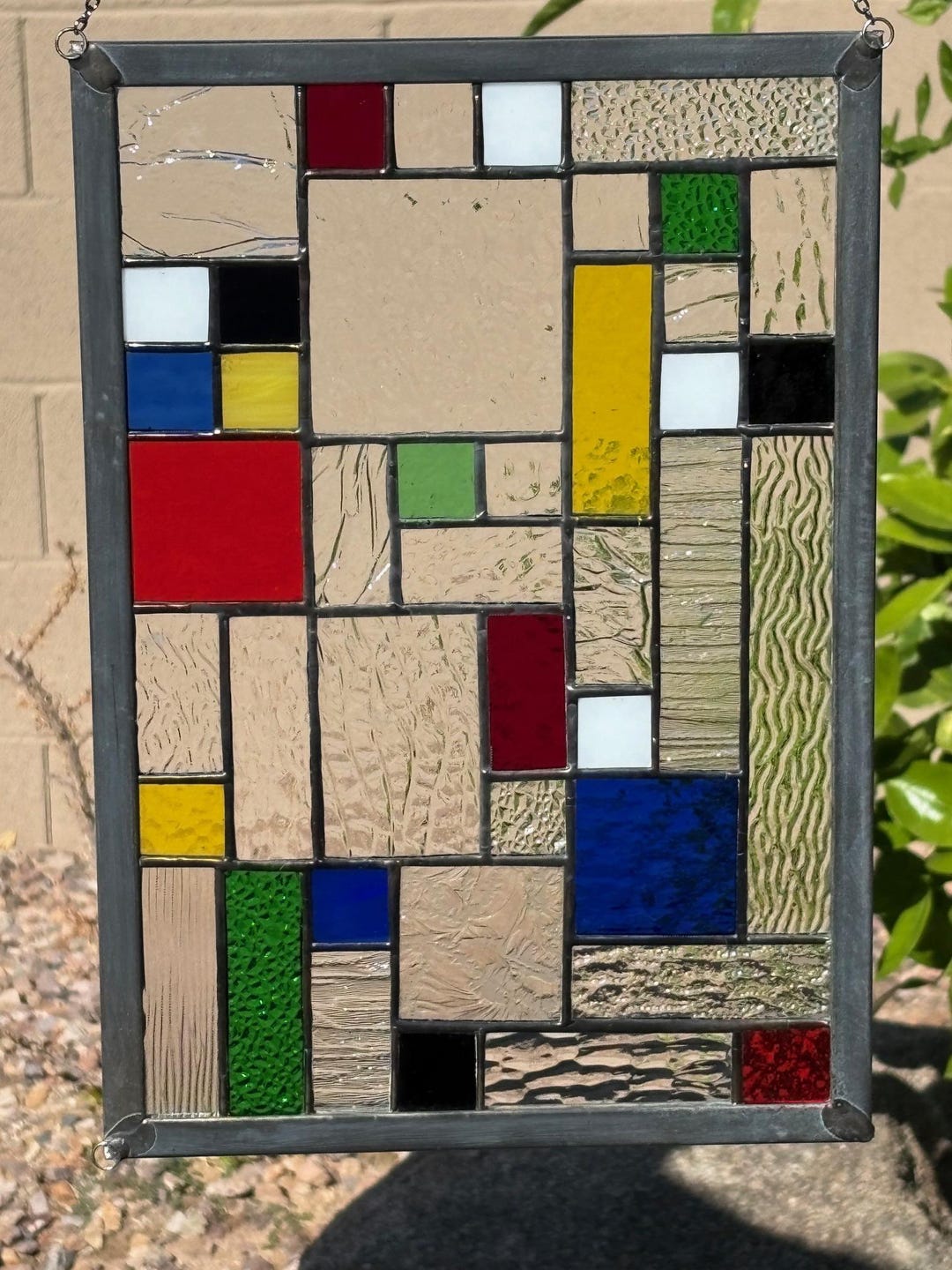 Frank Lloyd Wright Inspired Multi Colored Stained Glass Panel - Etsy