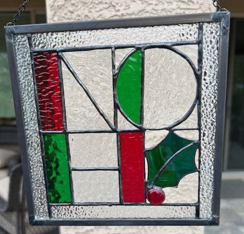 Noel Stained Glass Greeting - Etsy