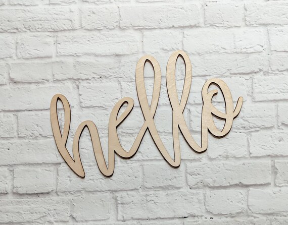 Hello Word Cutout Various Sizes Wooden Blanks Wooden - Etsy