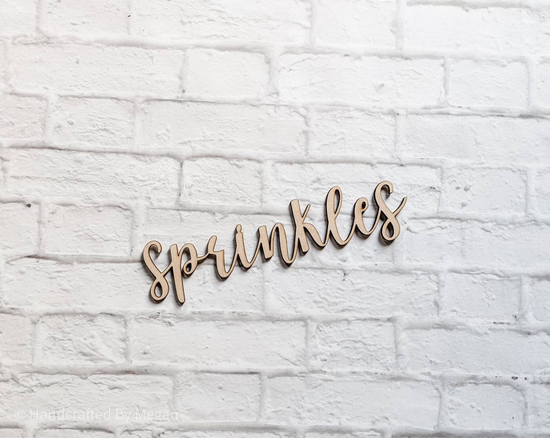 SPRINKLE WORD CUTOUT Unfinished 1/8 Wood Wooden Blanks Wooden Shapes ...