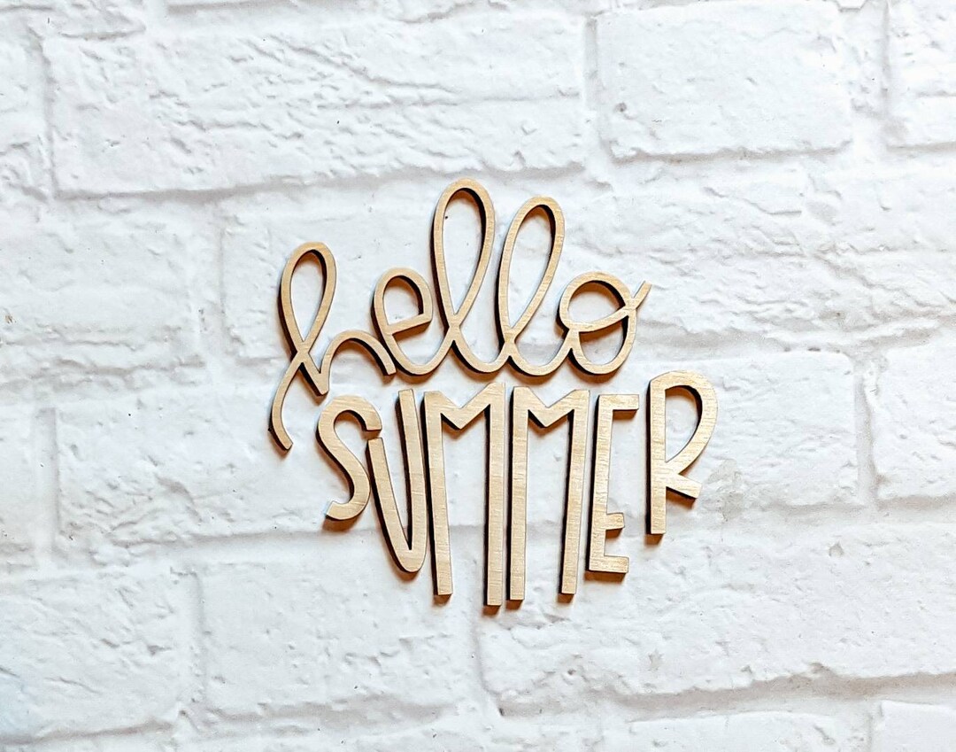 HELLO SUMMER Set - Various Sizes - Wooden Blanks- Wooden Shapes - Laser ...