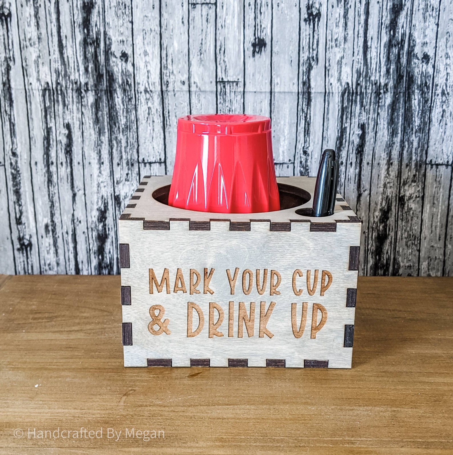 Solo cup holder Laser Cut Painted Farmhouse Decor | Etsy