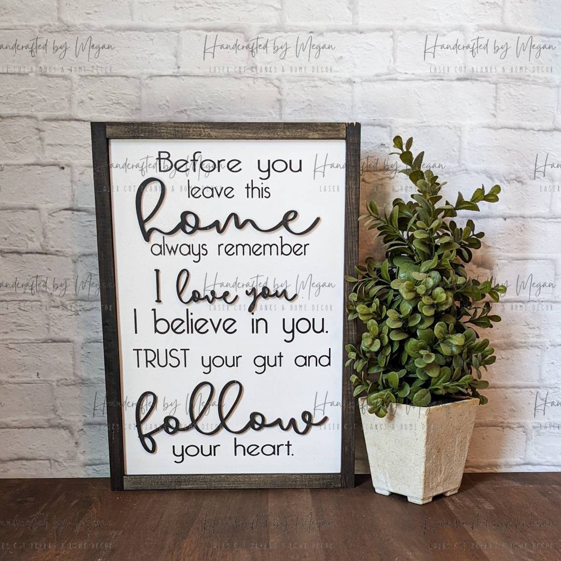 Before You Leave This Home Framed Sign 3D Laser Cut - Etsy